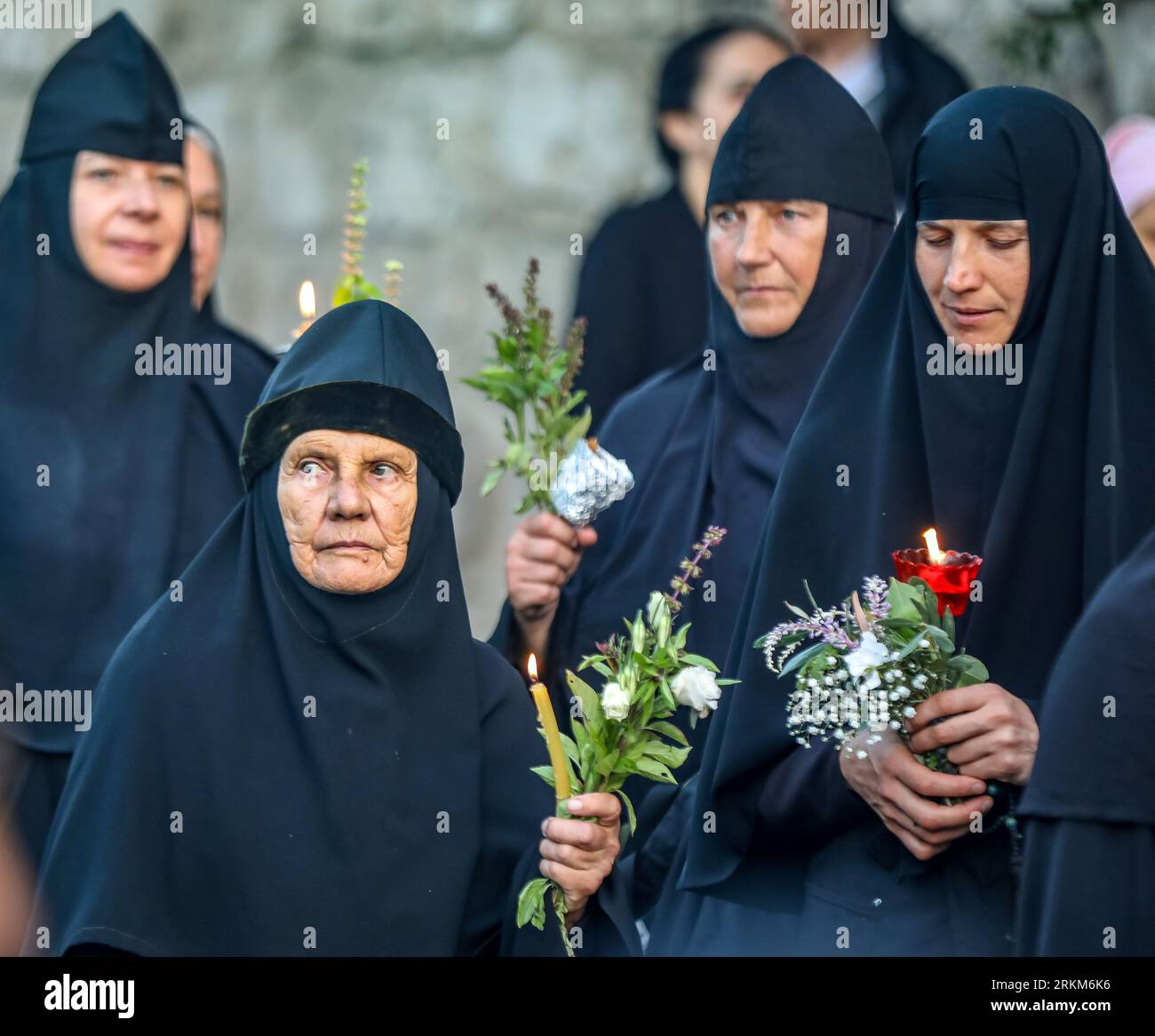 Jerusalem, Israel. 25th August 2023. A group of Greek-Orthodox nuns ...