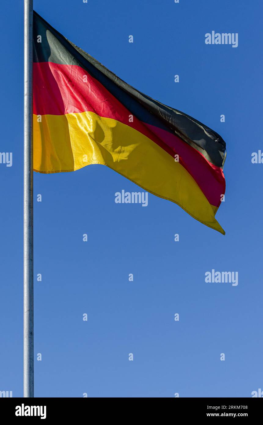 German National flag waving Stock Photo - Alamy