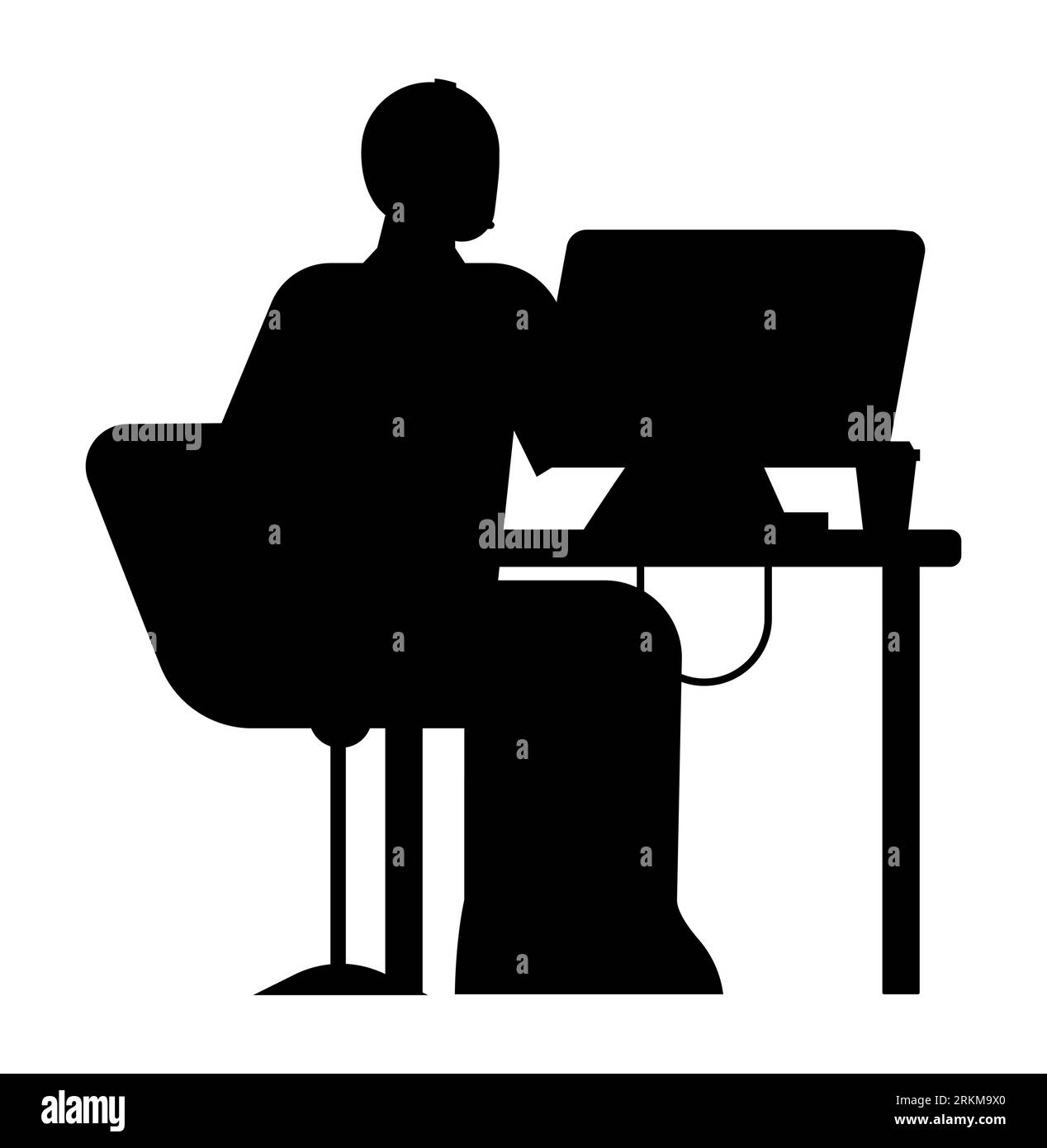 Using laptop computer table Stock Vector Images - Alamy