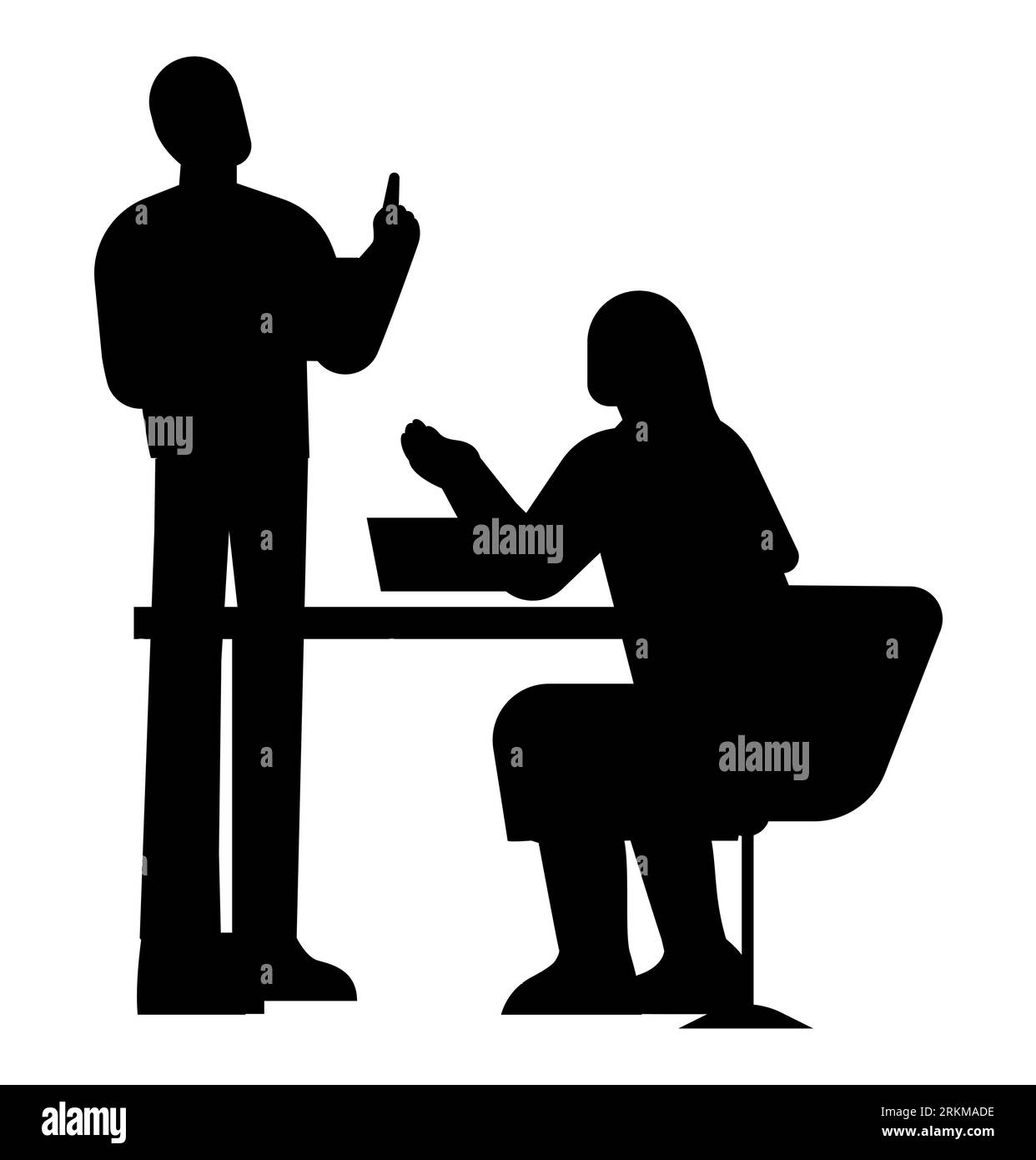 Boss shouting at female employee Stock Vector Images - Alamy