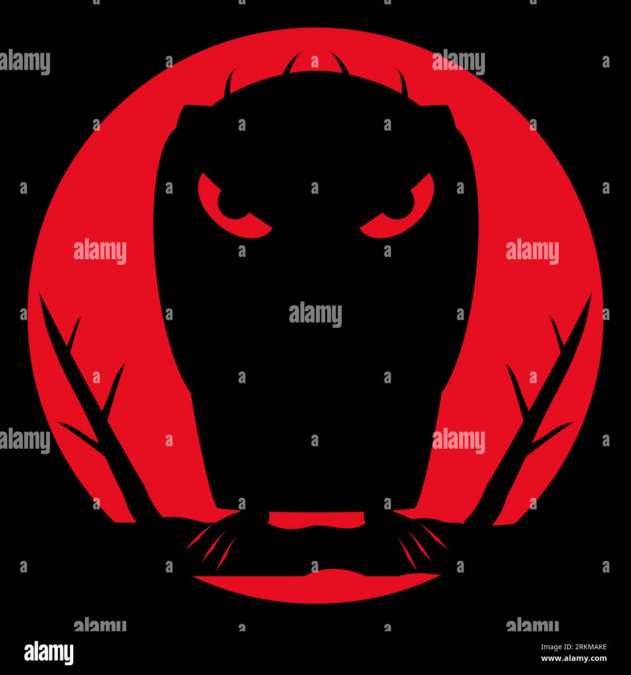 Monster vampire with scary bloody eyes and sharp claws on night ...