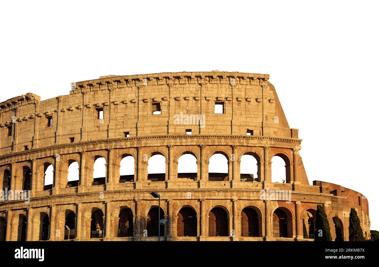 Colosseum isolated on white background, Rome Italy Stock Photo - Alamy
