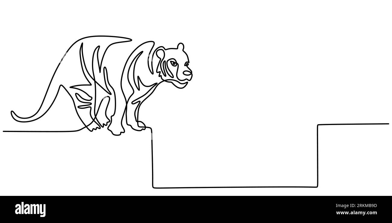 Continuous one line drawing of big Tiger standing Stock Vector Image & Art - Alamy