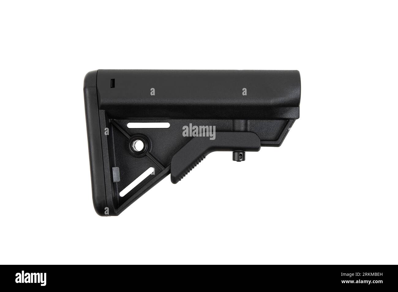 Close-up of the butt of an automatic carbine. Modern automatic rifle ...