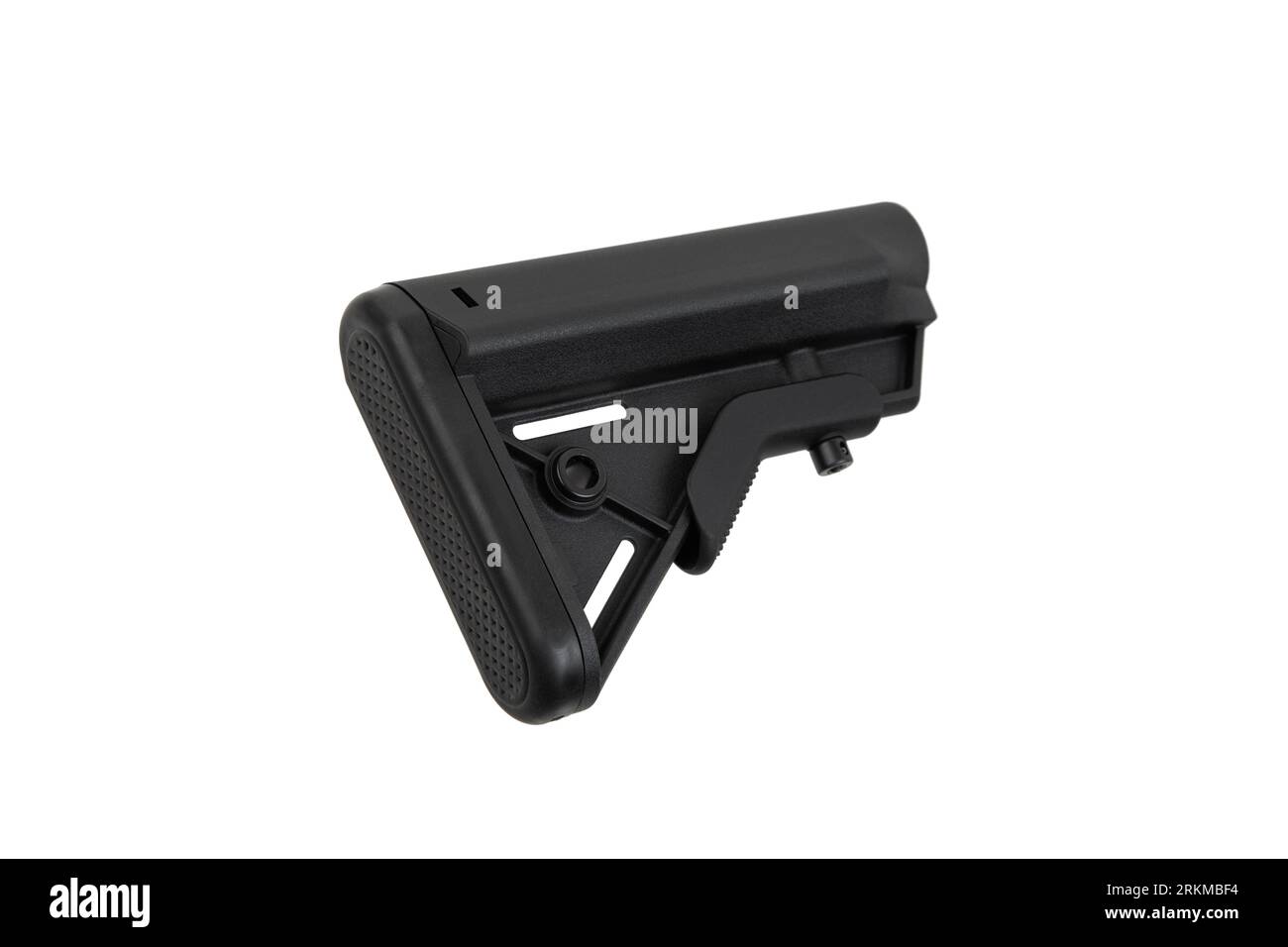 Close-up of the butt of an automatic carbine. Modern automatic rifle ...