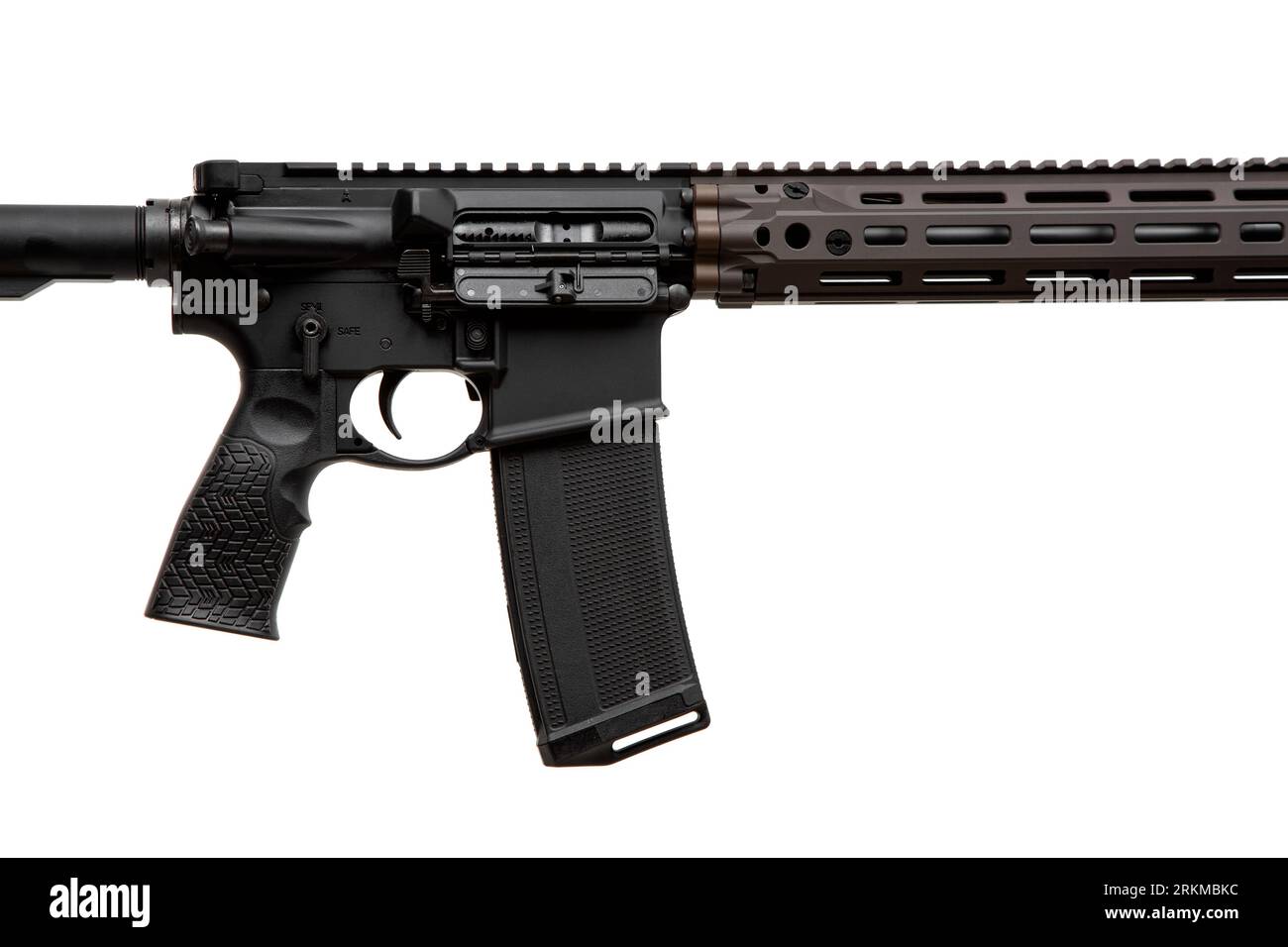 Modern automatic rifle isolated on white background. Weapons for police ...