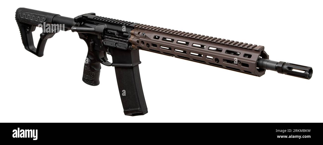 Modern automatic rifle isolated on white background. Weapons for police ...