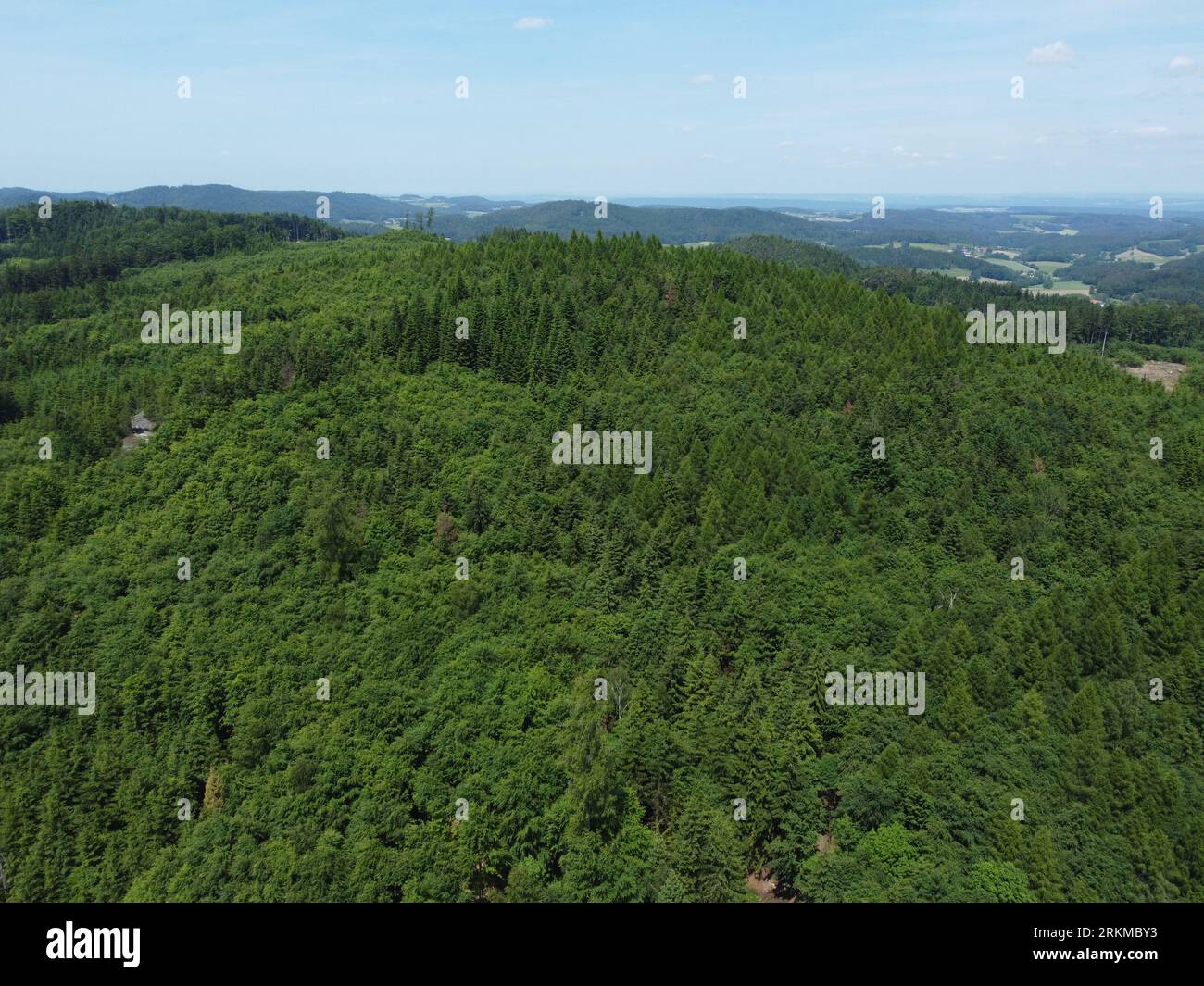 Aerial view of the Bavarian Forest near Falkenstein, Germany, bavaria ...