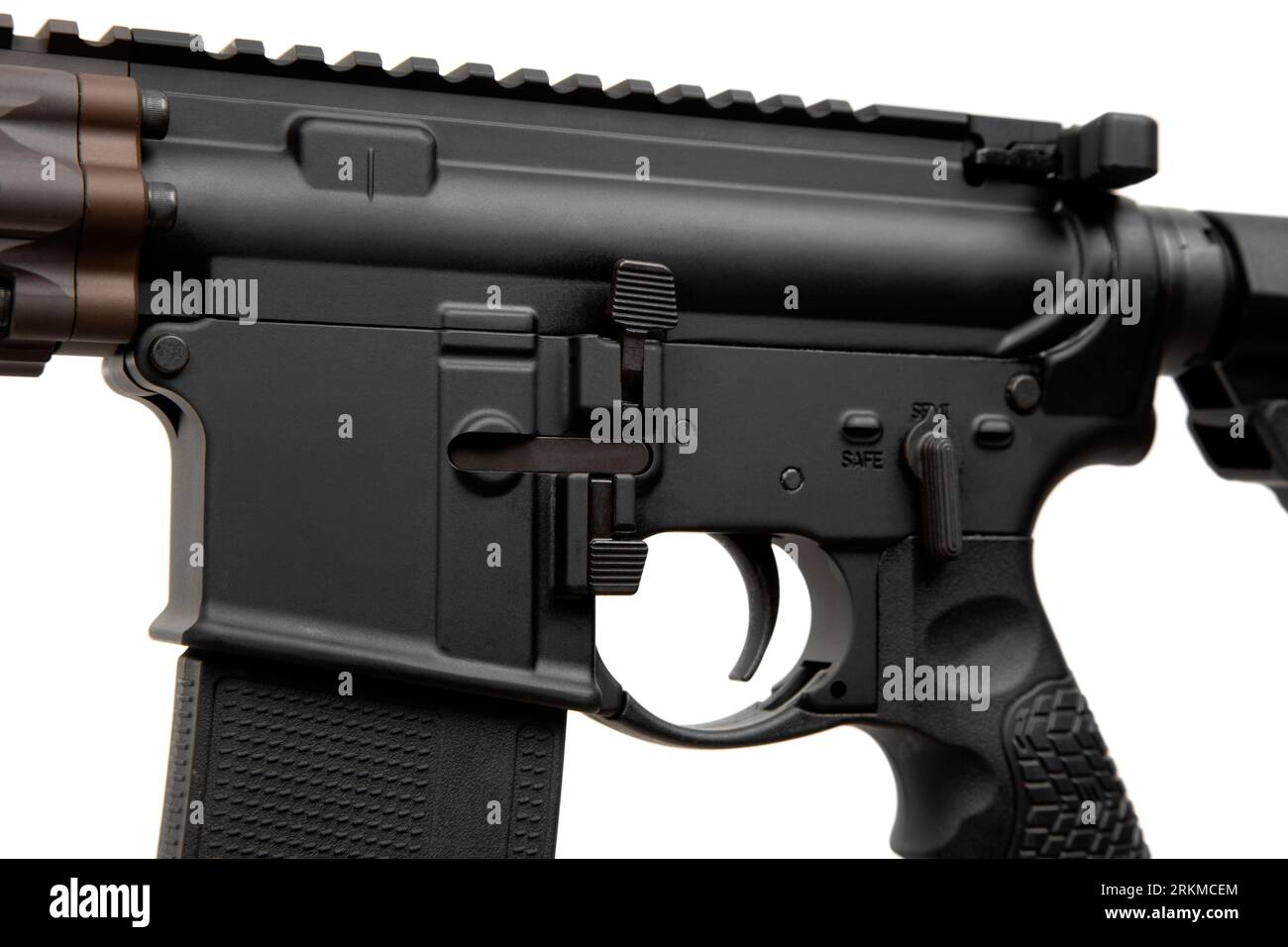 Modern automatic rifle isolated on white background. Weapons for police ...