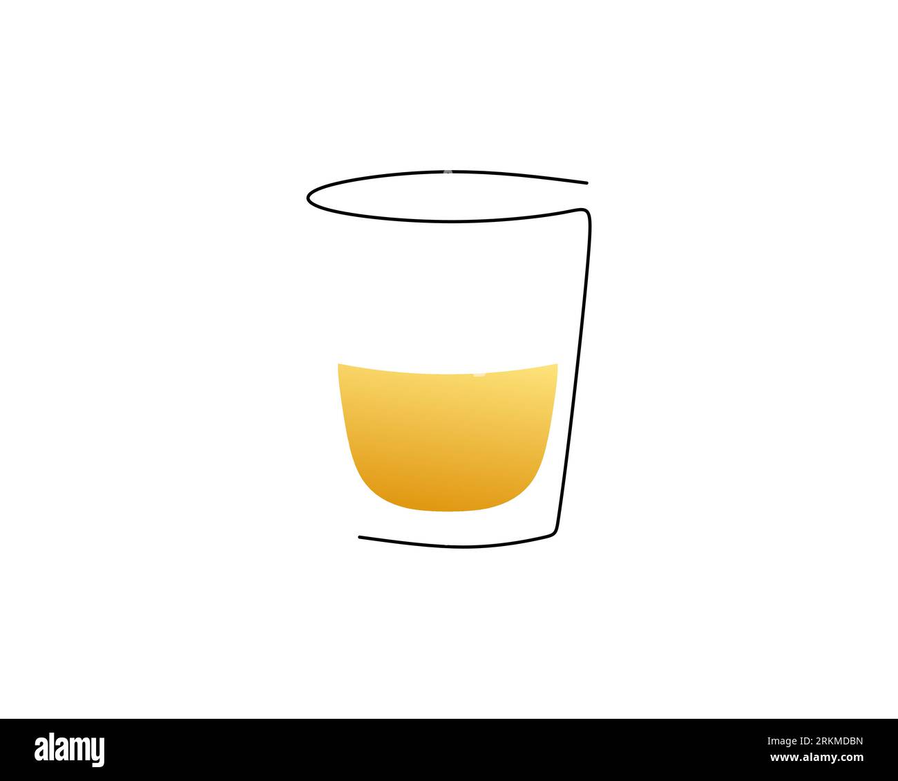 Continuous one single line of Shot Glass isolated on white background ...