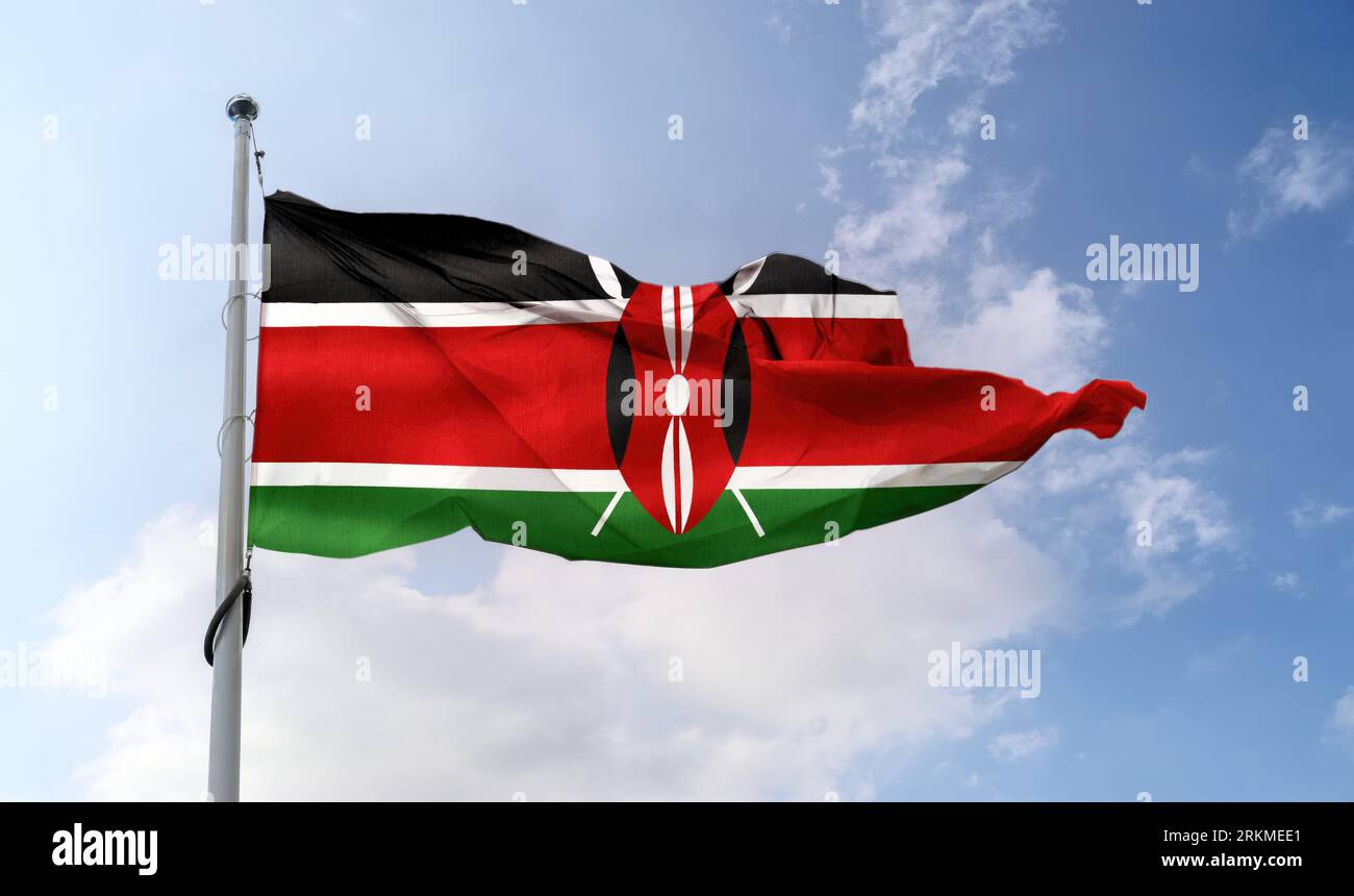 National flag of kenya waving hi-res stock photography and images - Alamy