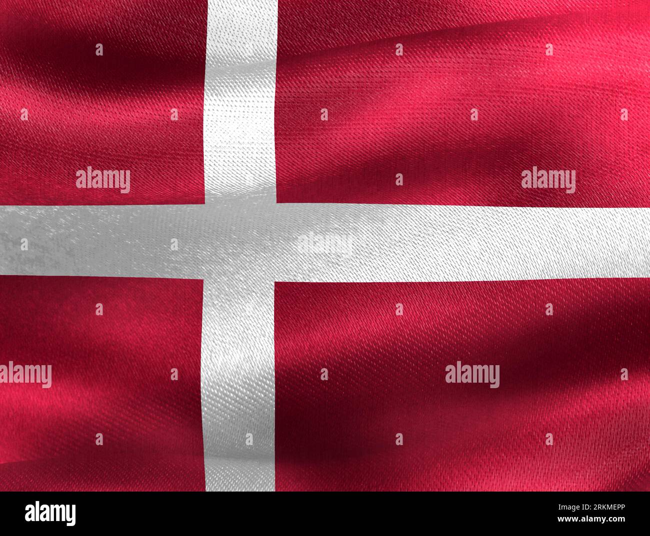 Denmark Flag - Realistic Waving Fabric Flag Stock Photo - Alamy