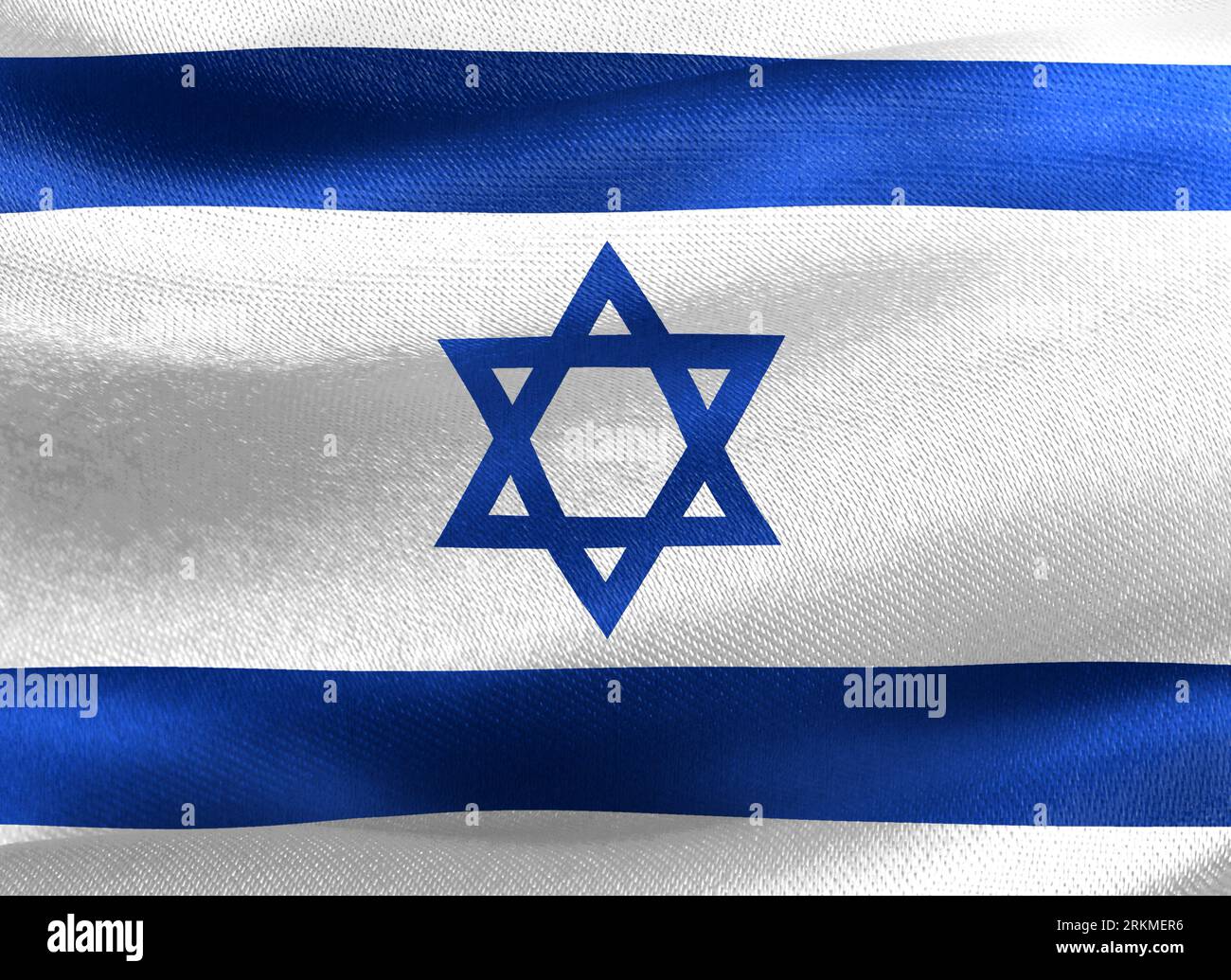 Israel Flag - Realistic Waving Fabric Flag Stock Photo - Alamy