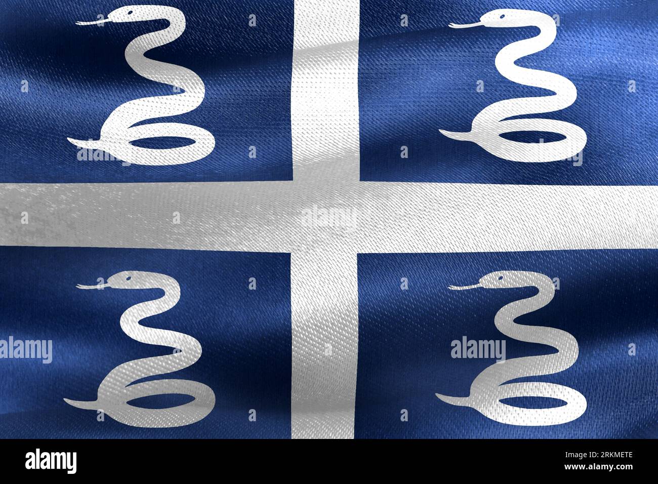 Martinique Flag - Realistic Waving Fabric Flag Stock Photo - Alamy
