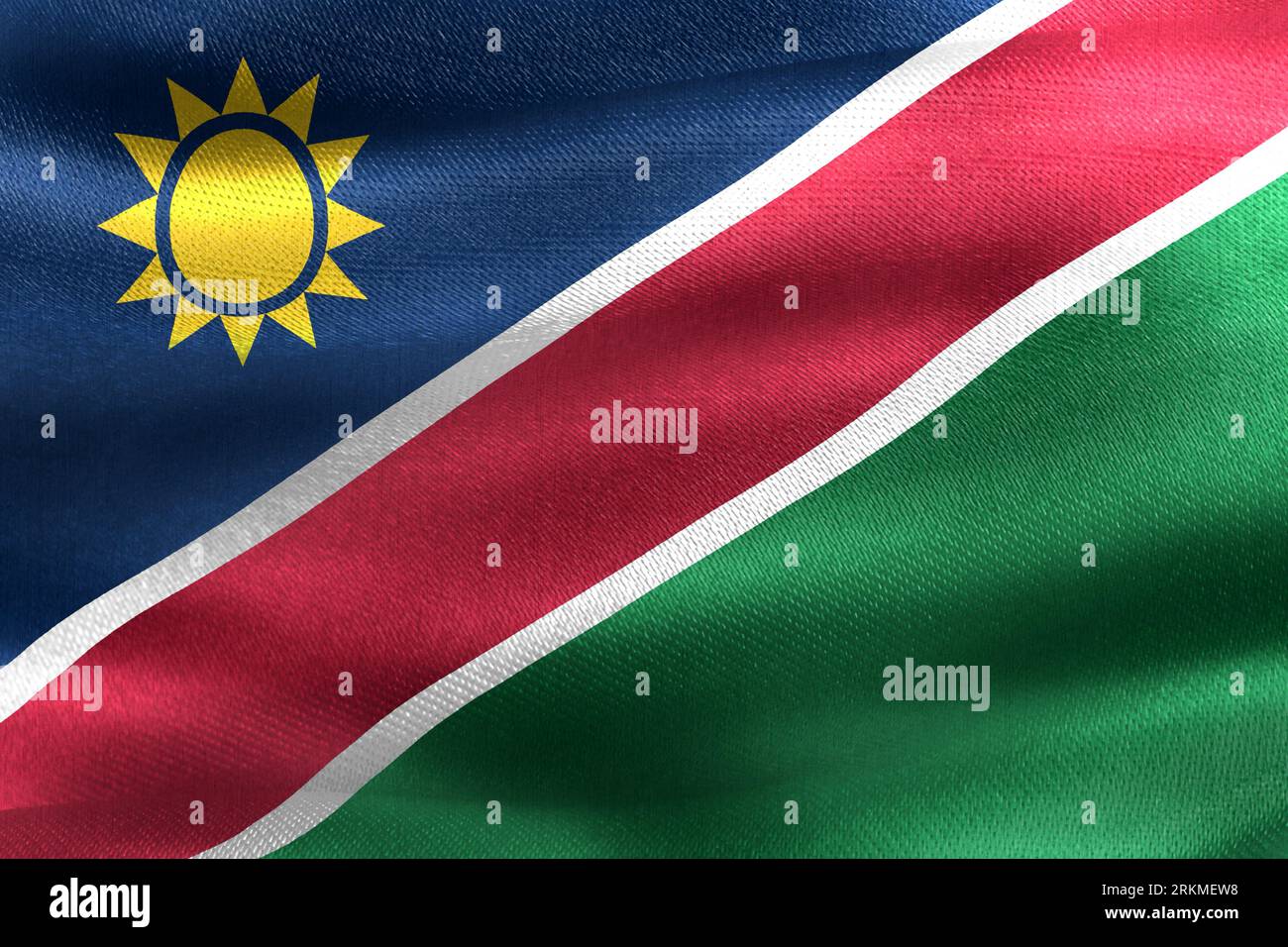 Namibia Flag - Realistic Waving Fabric Flag Stock Photo - Alamy