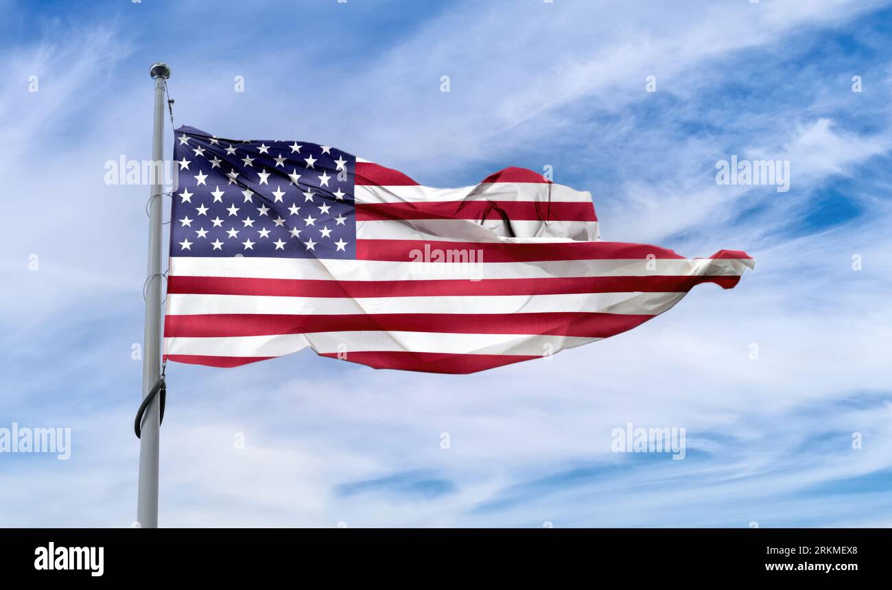 3D-Illustration Of A USA Flag - Realistic Waving Fabric Flag Stock ...