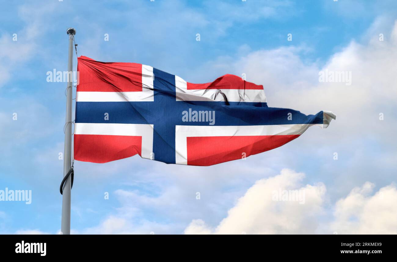 3D-Illustration Of A Svalbard And Jan Mayen Flag - Realistic Waving ...