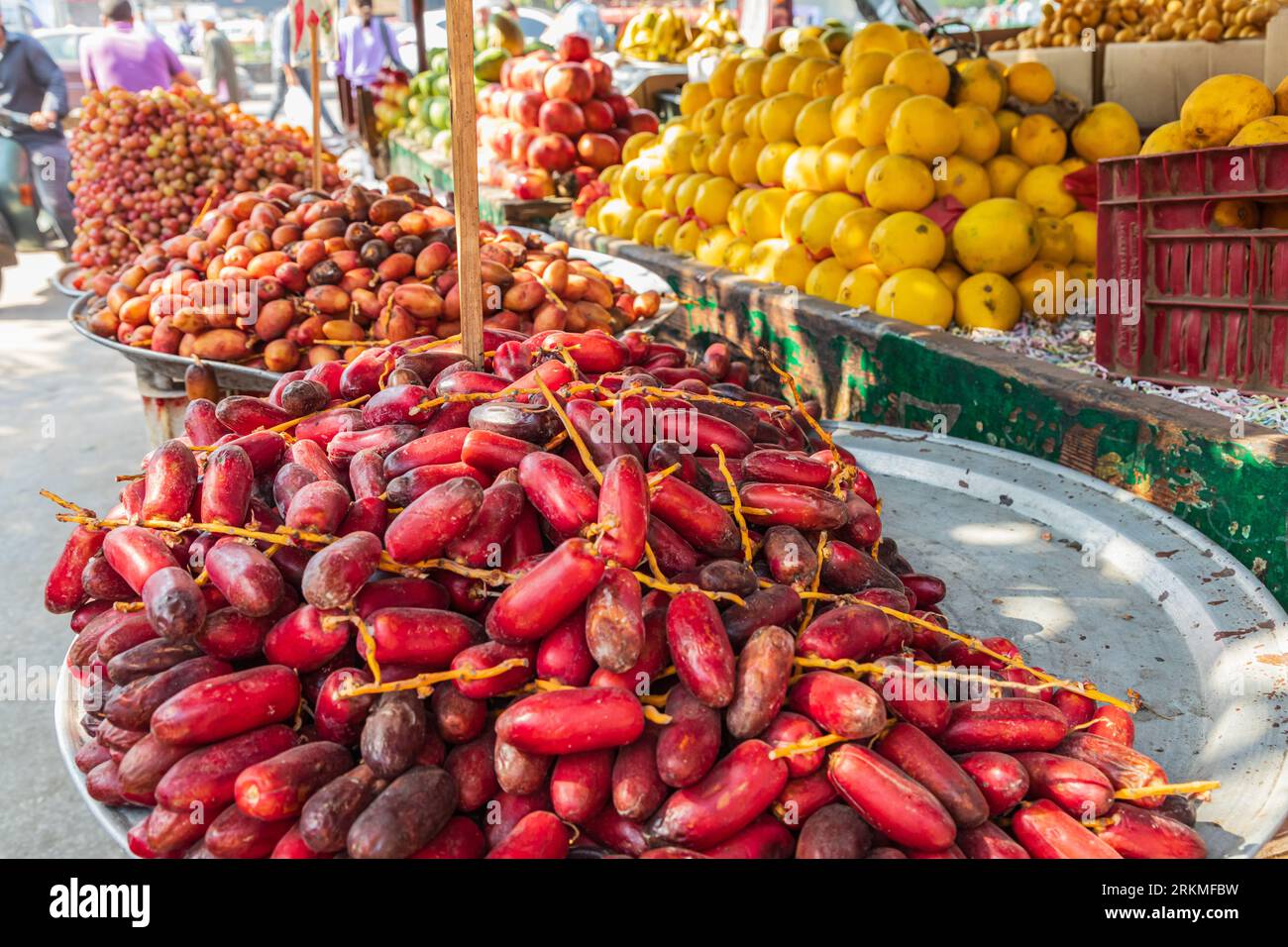 Cairo, Egypt, Africa. Fresh dates for sale at an outdoor market Stock ...