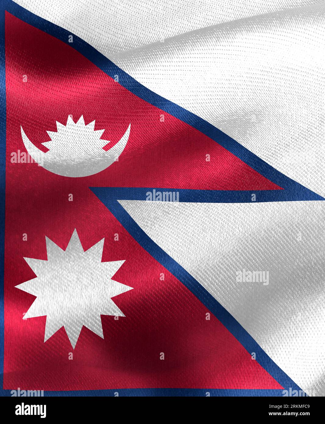 Nepal Flag - Realistic Waving Fabric Flag Stock Photo - Alamy