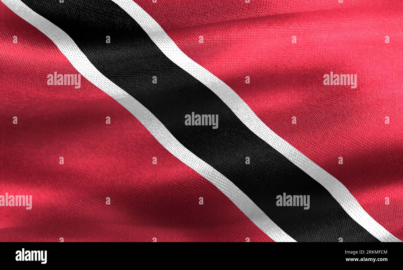 3D-Illustration Of A Trinidad And Tobago Flag - Realistic Waving Fabric Flag Stock Photo - Alamy