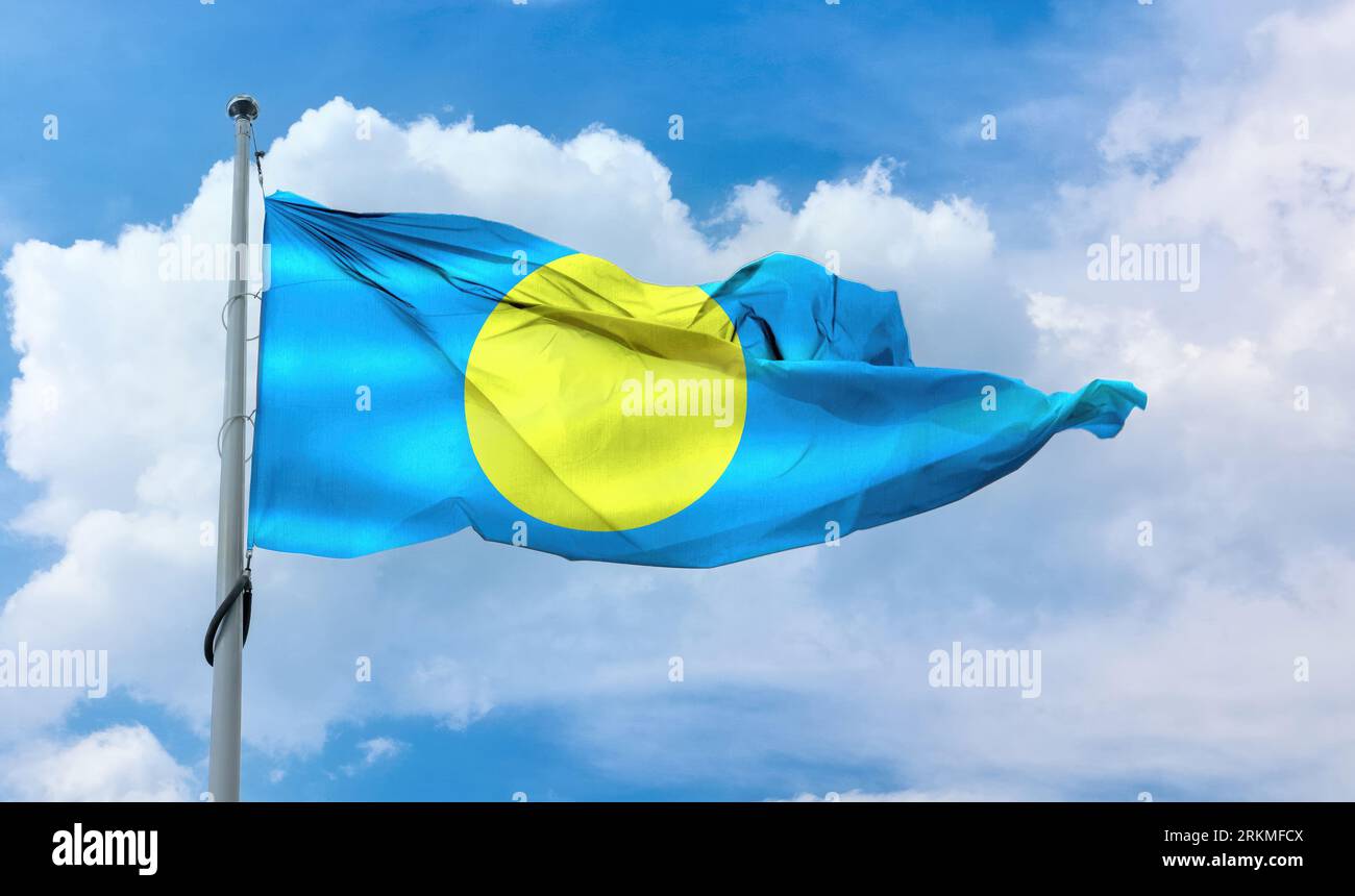 Realistic waving flag palau hi-res stock photography and images - Alamy