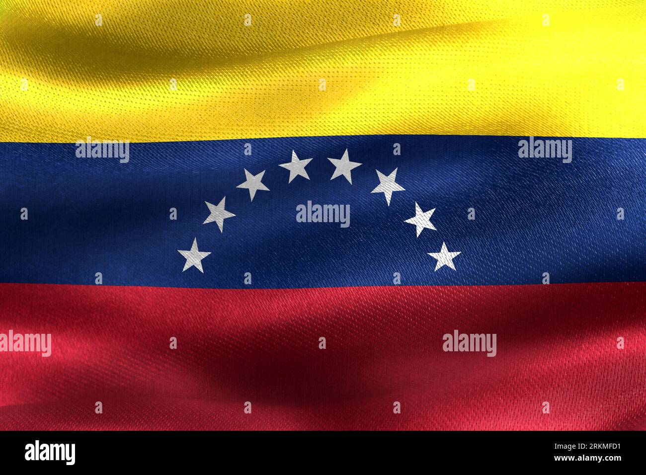 3D-Illustration Of A Venezuela Flag - Realistic Waving Fabric Flag ...