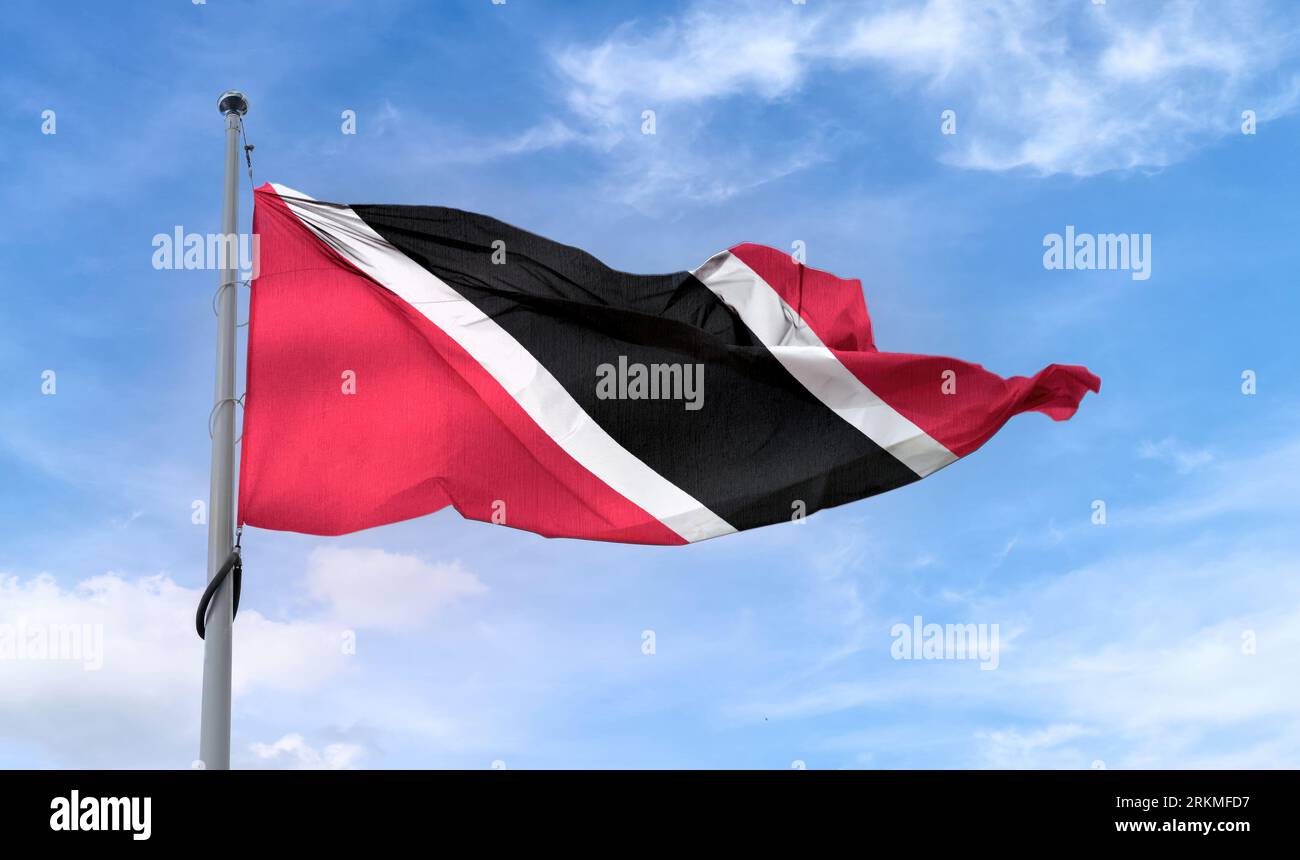 3D-Illustration Of A Trinidad And Tobago Flag - Realistic Waving Fabric Flag Stock Photo - Alamy