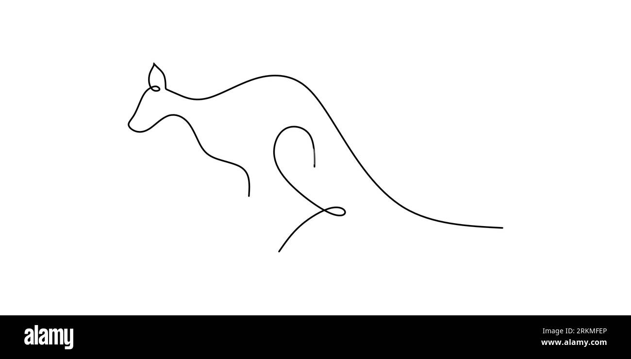 Continuous one single line of a kangaroos for australia day celebration Stock Vector Image & Art ...