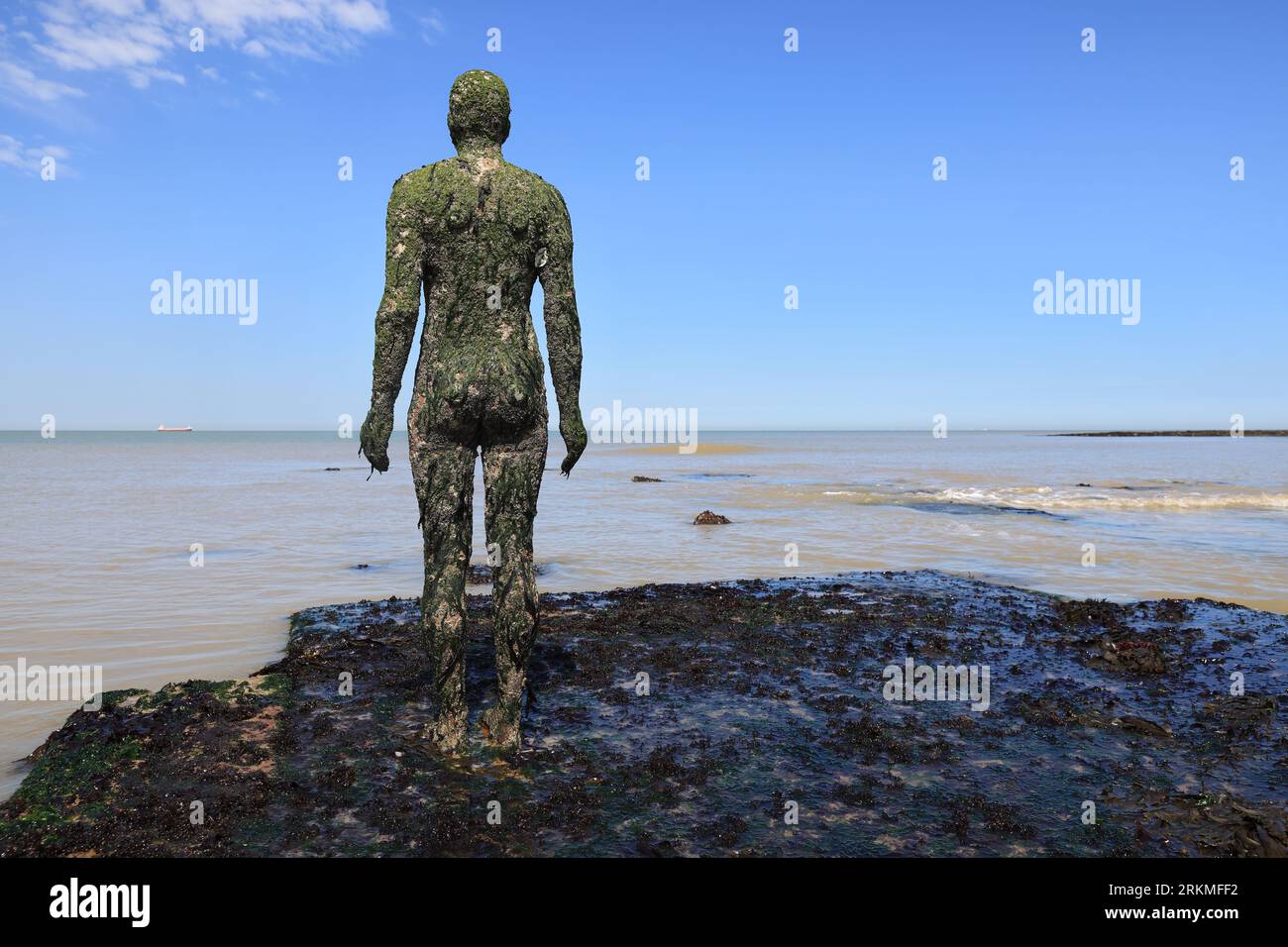 Anthony Gormley : Another Time, one of 100 solid cast-iron figures ...