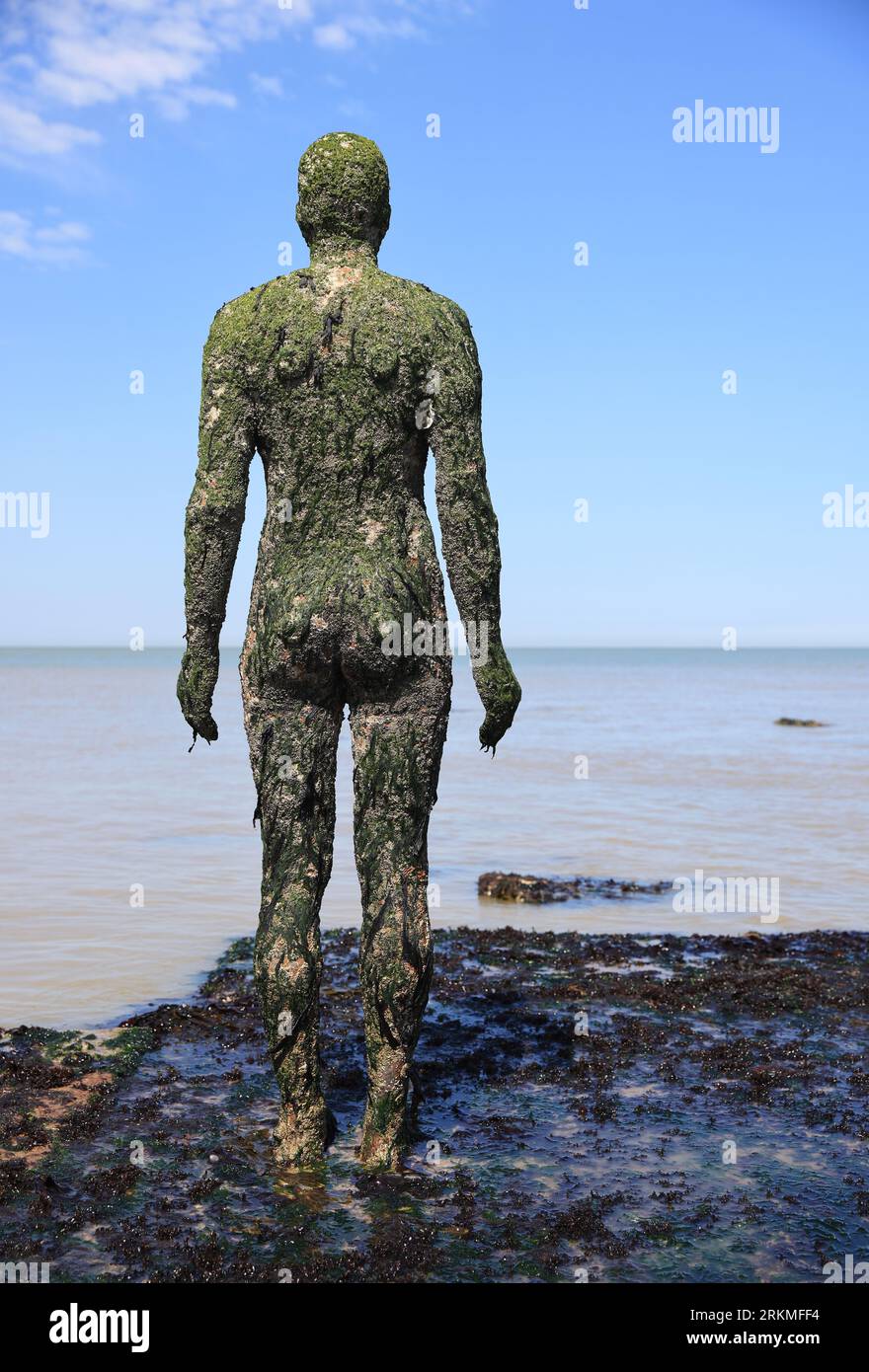 Anthony Gormley : Another Time, one of 100 solid cast-iron figures ...