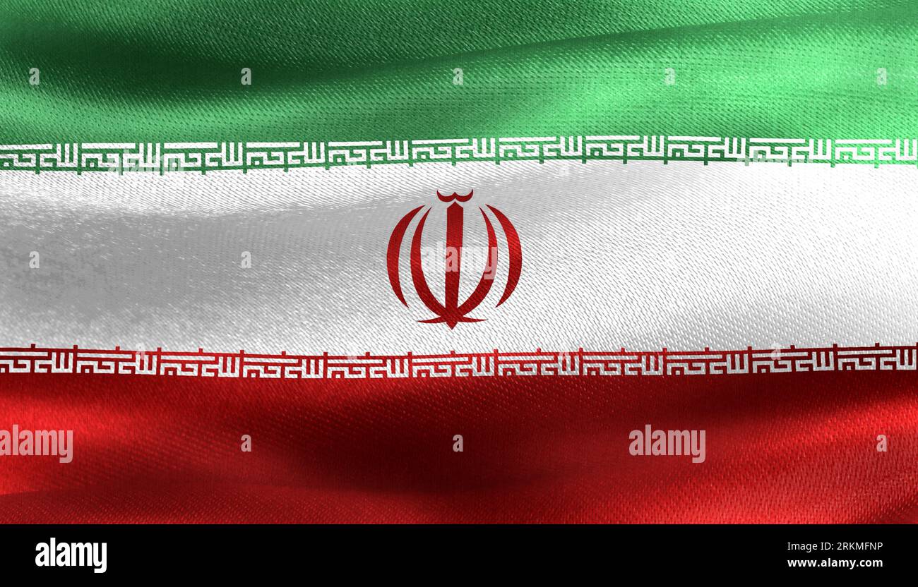 Iran Flag - Realistic Waving Fabric Flag Stock Photo - Alamy