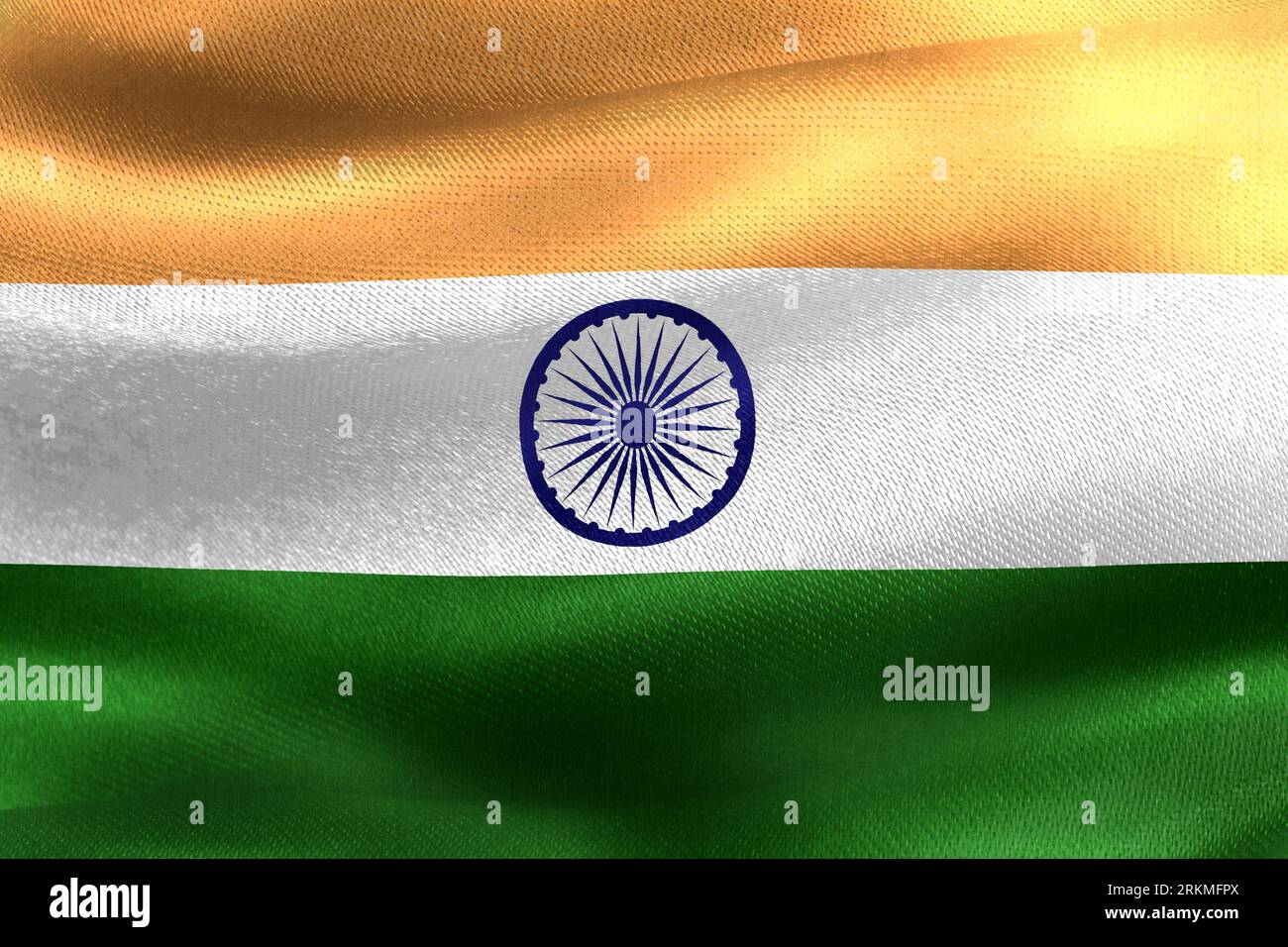 India Flag - Realistic Waving Fabric Flag Stock Photo - Alamy