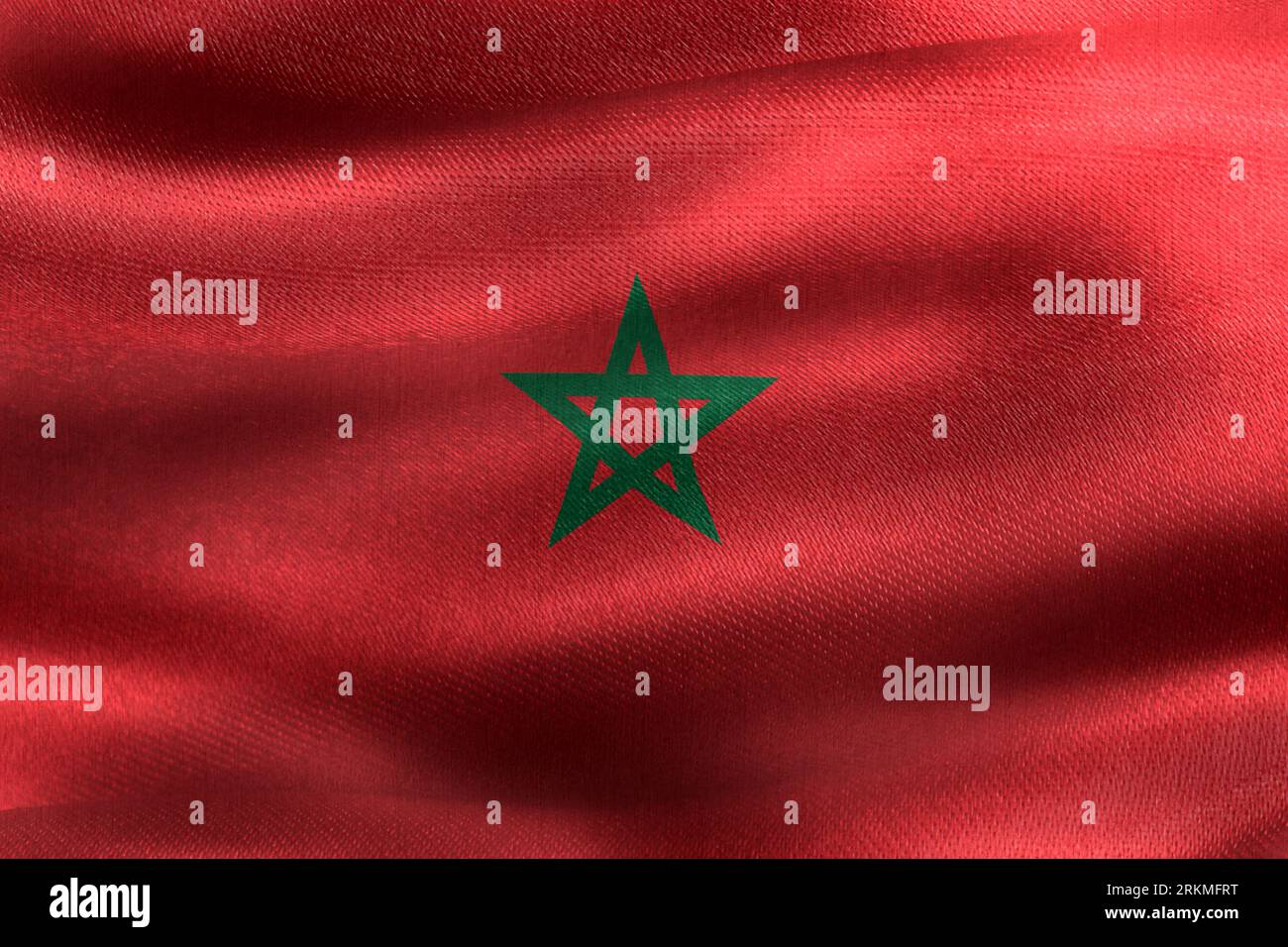 Morocco Flag - Realistic Waving Fabric Flag Stock Photo - Alamy