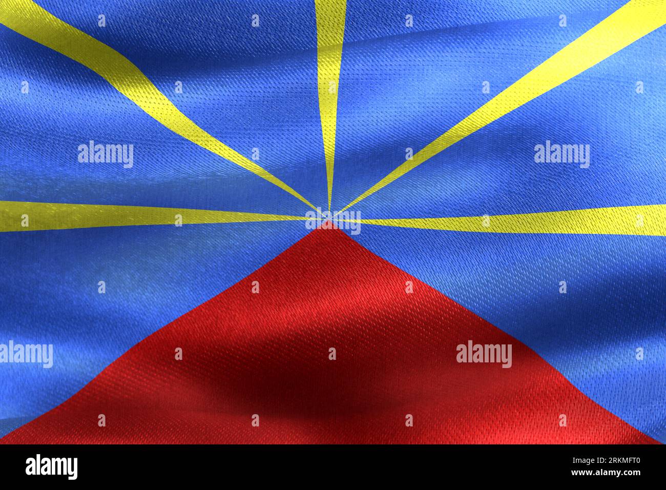Reunion Flag - Realistic Waving Fabric Flag Stock Photo - Alamy