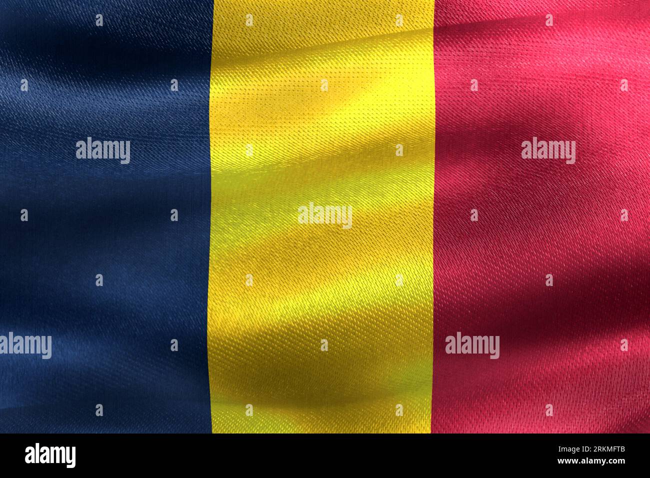 3D-Illustration Of A Chad Flag - Realistic Waving Fabric Flag Stock ...
