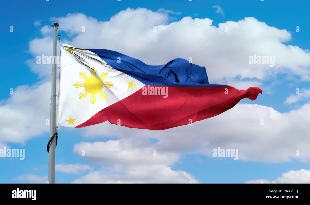 Philippines Flag - Realistic Waving Fabric Flag Stock Photo - Alamy