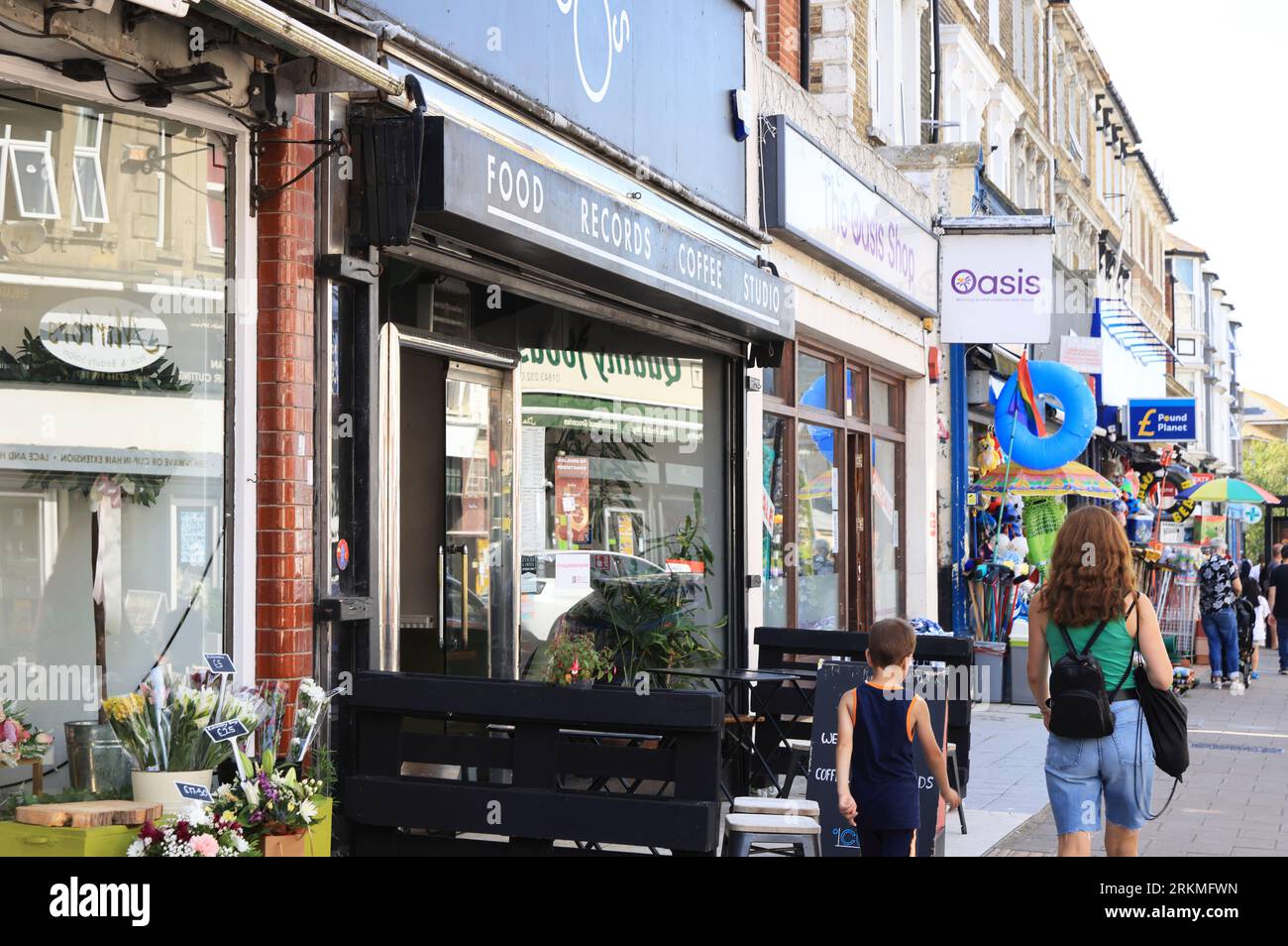 Hip shops and galleries on Northdown Road in trendy Cliftonville, in ...