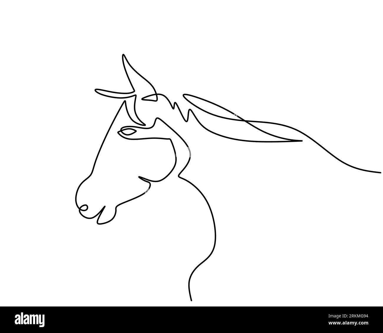 Horse continuous one line drawing hi-res stock photography and images ...
