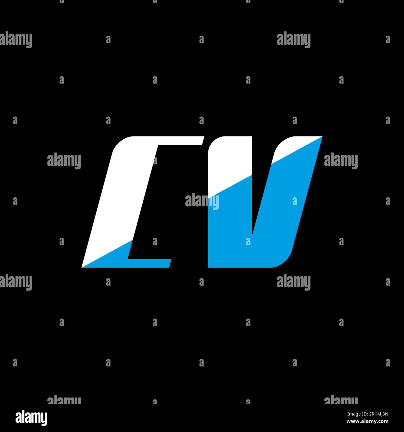 CV letter logo design on black background. CV creative initials letter ...