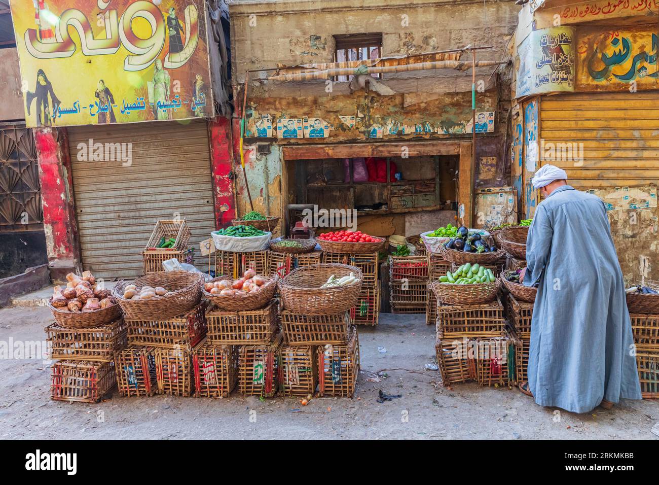 Cairo, Egypt, Africa. October 16, 2019. Vegetables for sale at an ...