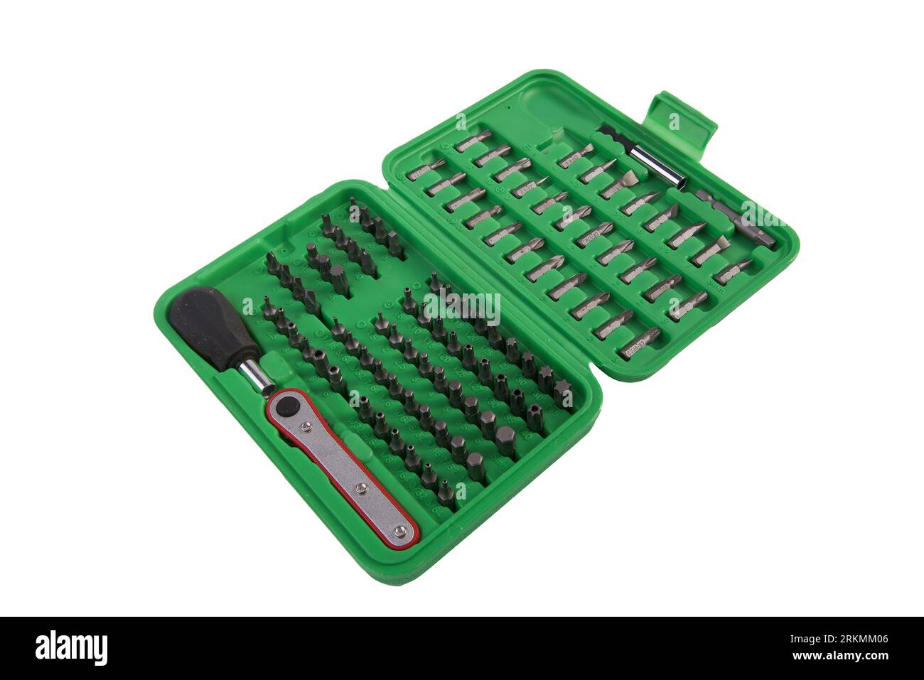 a box with a set of wrenches and screwdrivers on a transparent ...