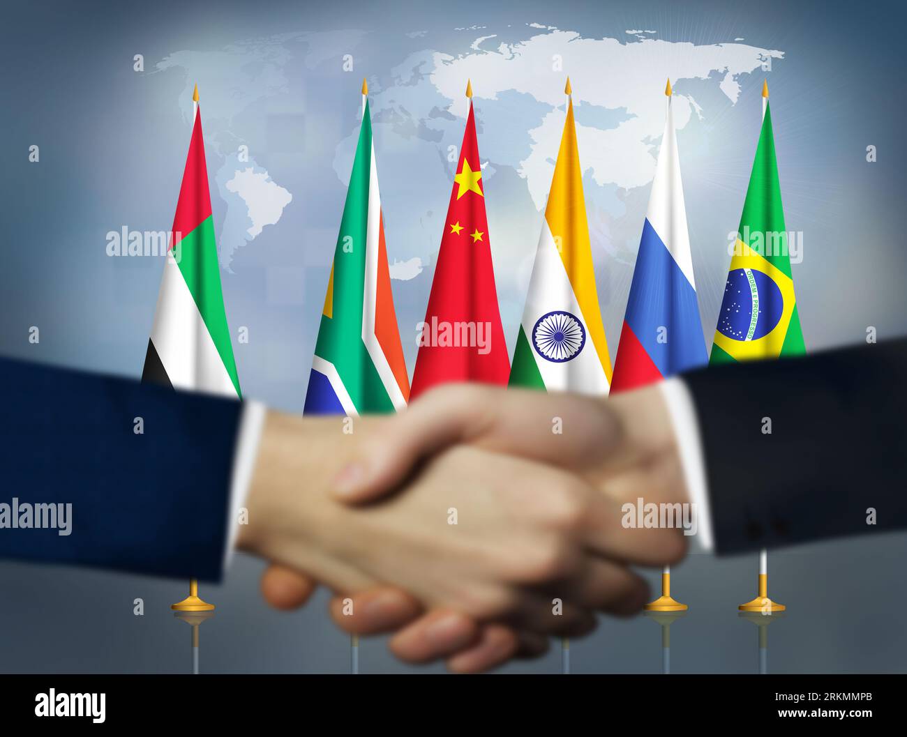 UAE flag with BRICS member countries flags Stock Photo - Alamy