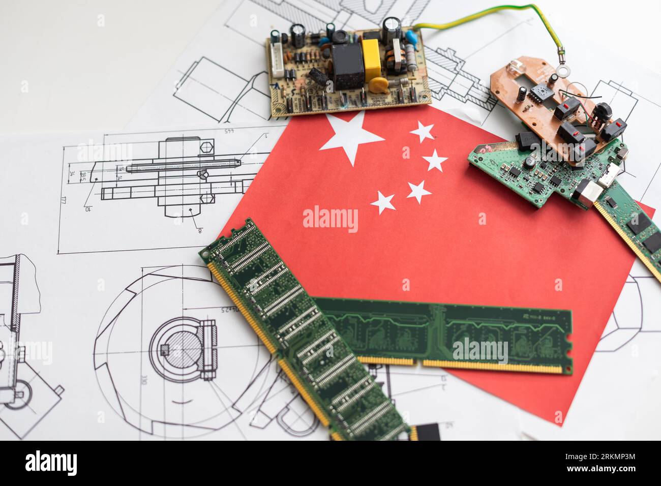 computer chip over black background with china flag and binary code ... computer chip over black background with china flag and binary code ...