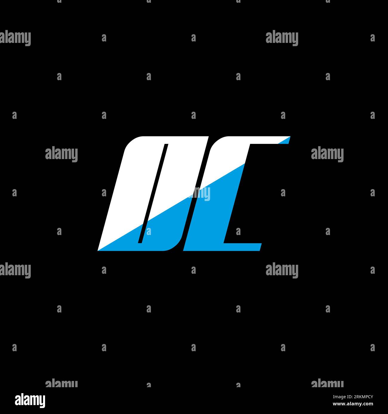 OC letter logo design on black background. OC creative initials letter ...