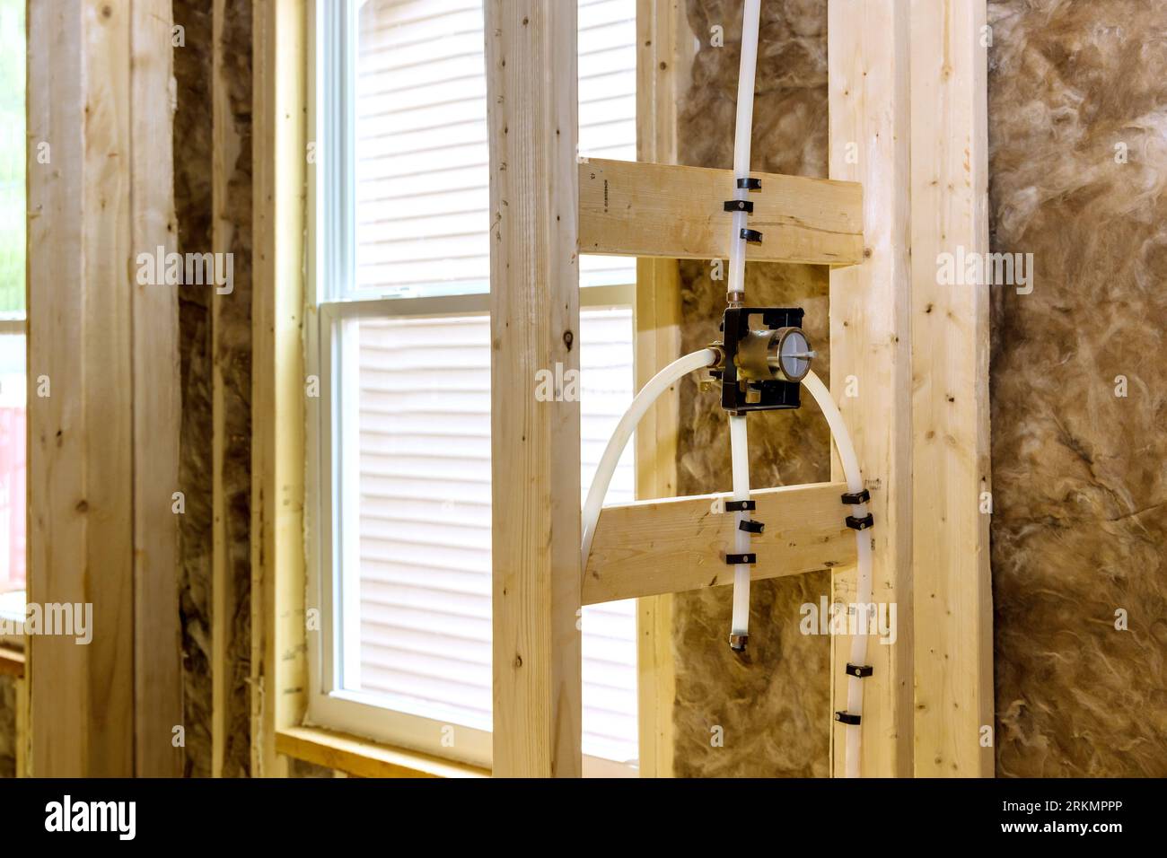 Bathroom fixture connection under wall plumbing for tub, shower valve ...