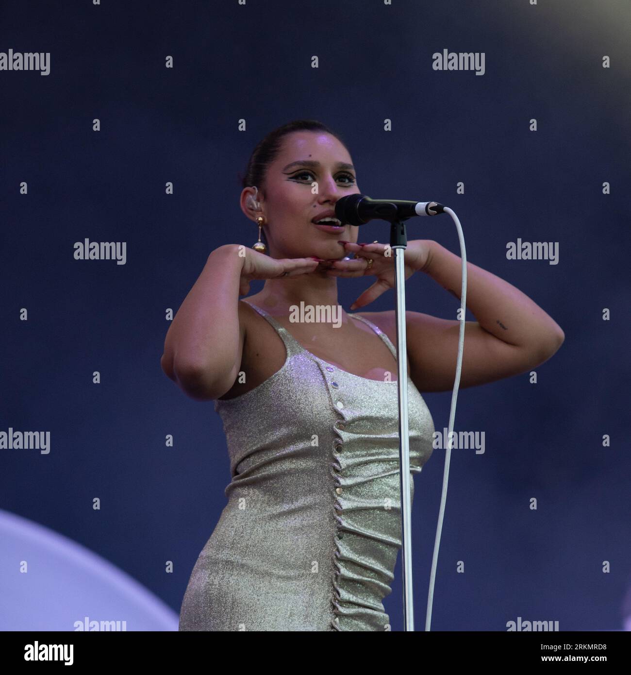 Raye performing at Victorious Festival 2023 in Portsmouth, Hampshire ...