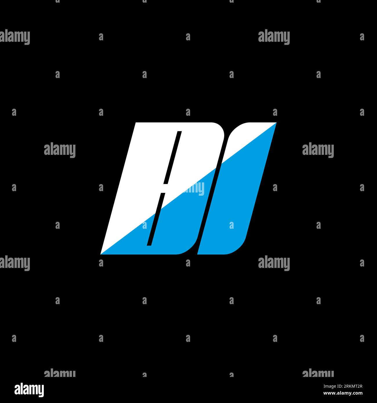 BI letter logo design on black background. BI creative initials letter ...