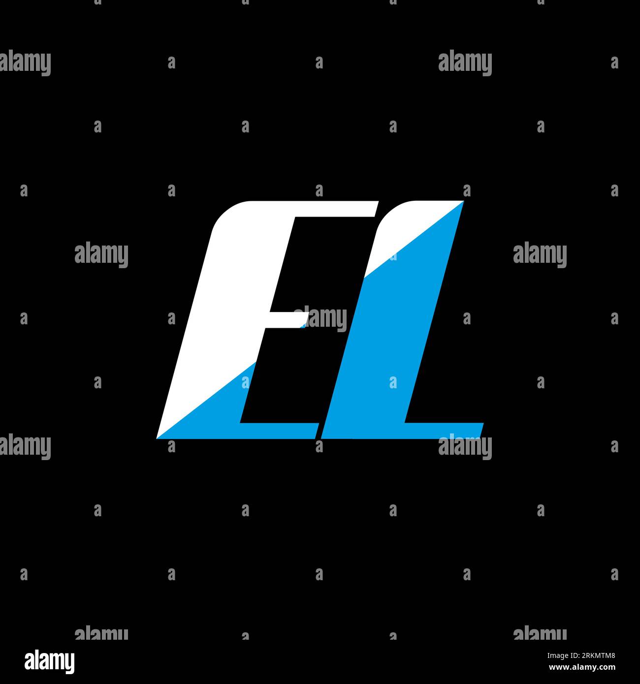 EL letter logo design on black background. EL creative initials letter ...