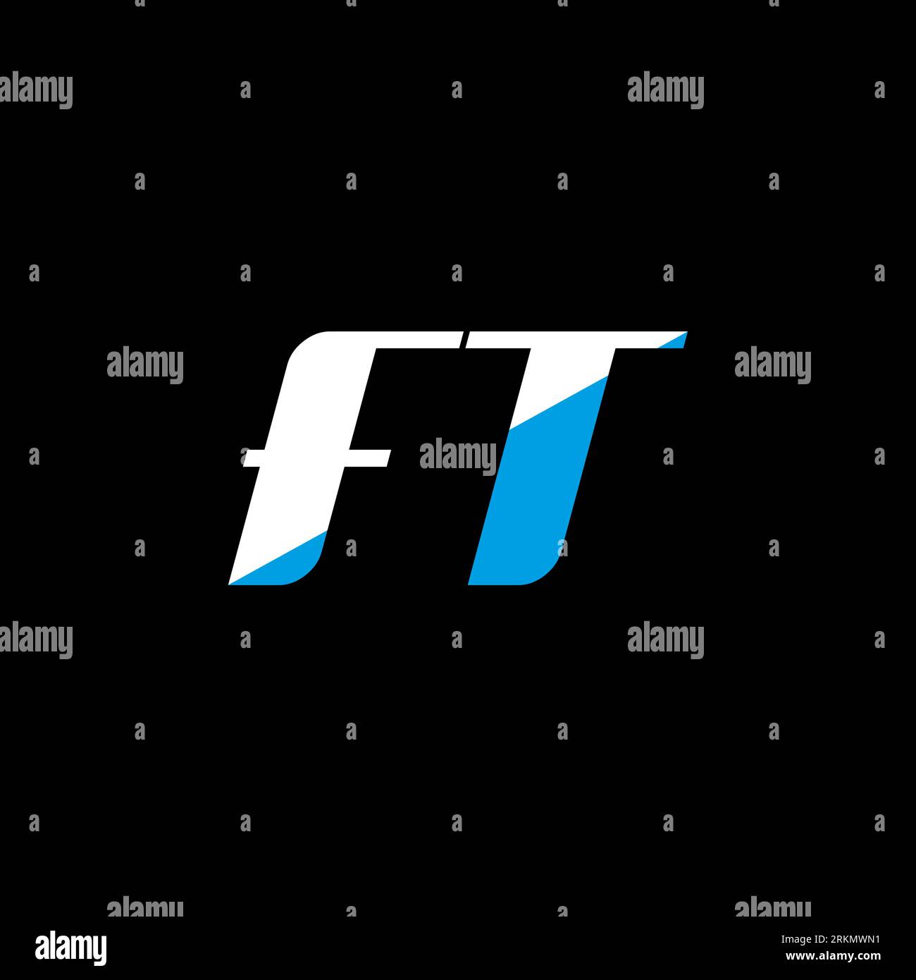 FT letter logo design on black background. FT creative initials letter ...