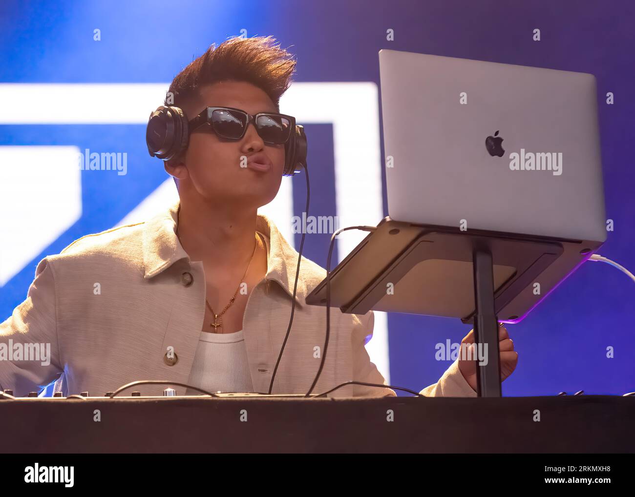 Derby, UK. 25 August, 2023. Derby Ultimate 90s Festival at Darley Park. Caption: Mark Angels ...